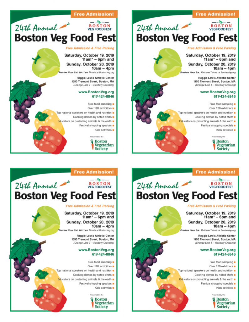 Fliers, Leaflets & Subway Ads – Boston Vegetarian Society